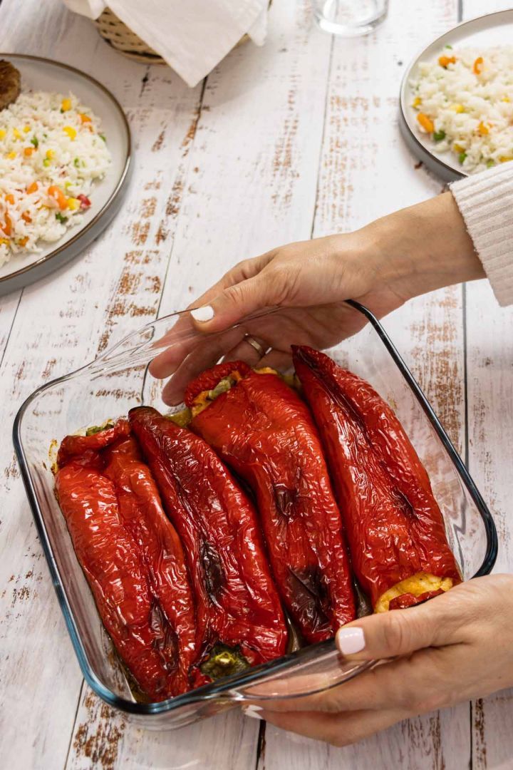 Florina Peppers Stuffed with Feta | fooodlove.com