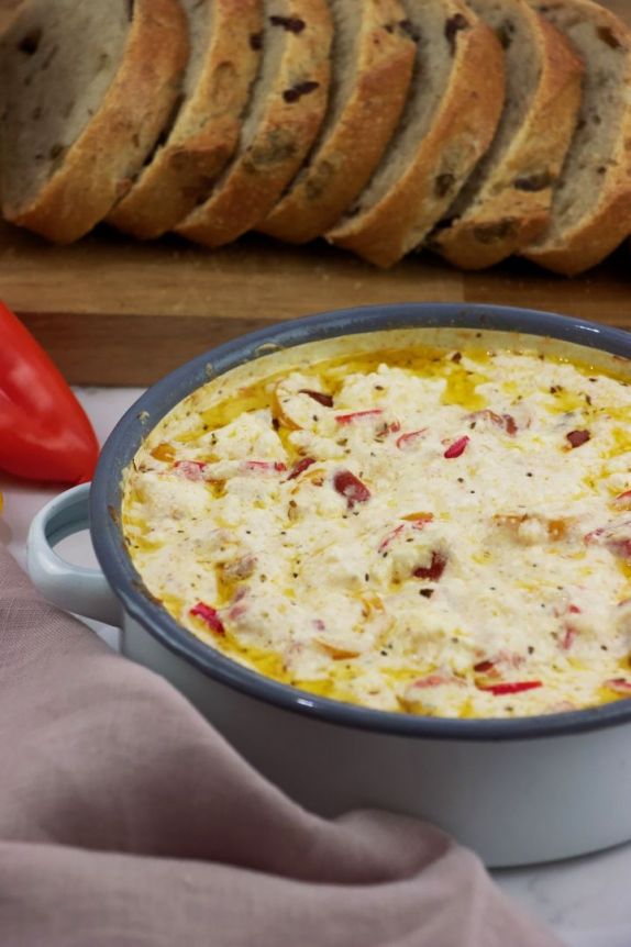 Greek Baked Feta (Bougiourdi) | fooodlove.com