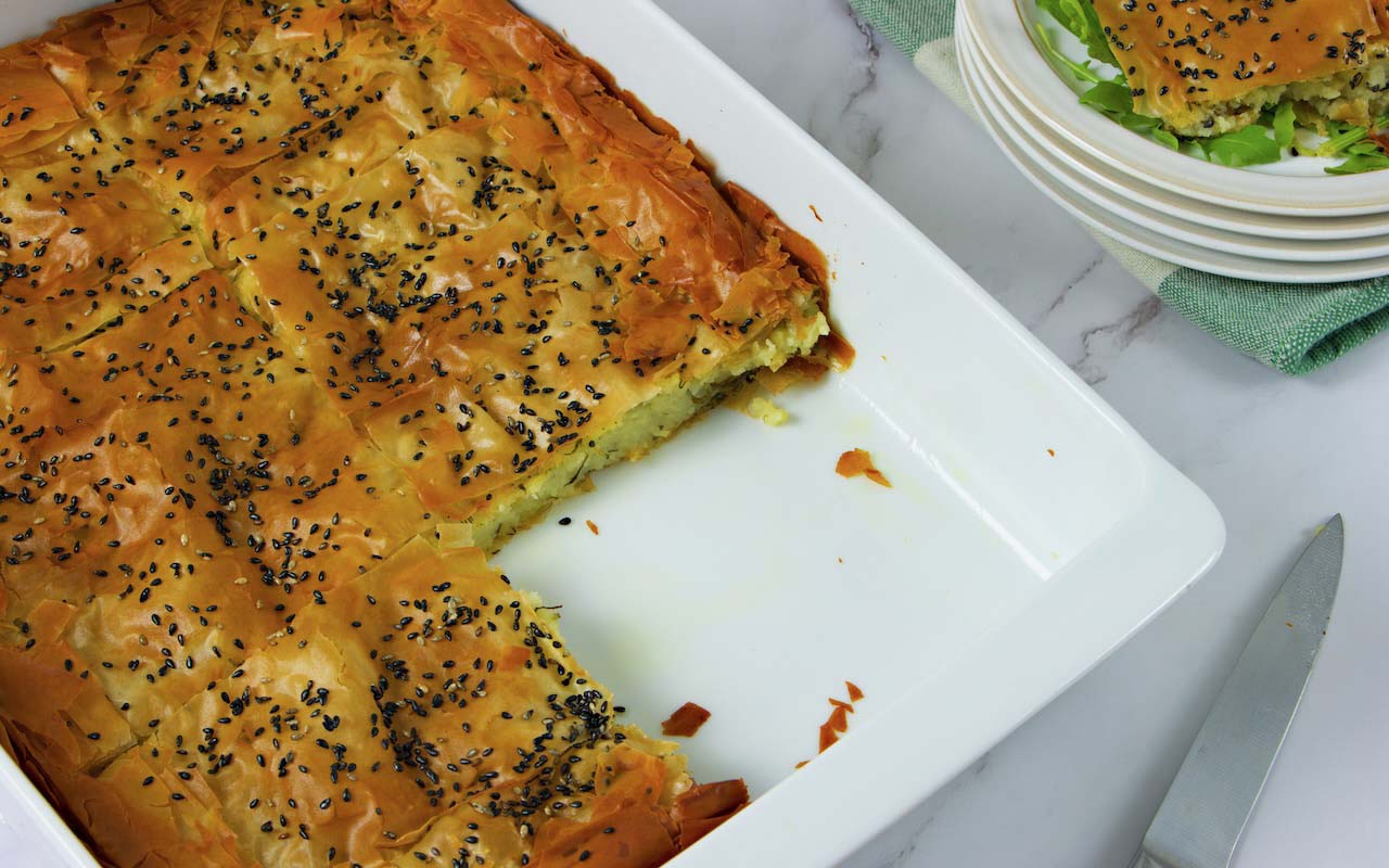 Vegan Filo Potato Pie | fooodlove.com